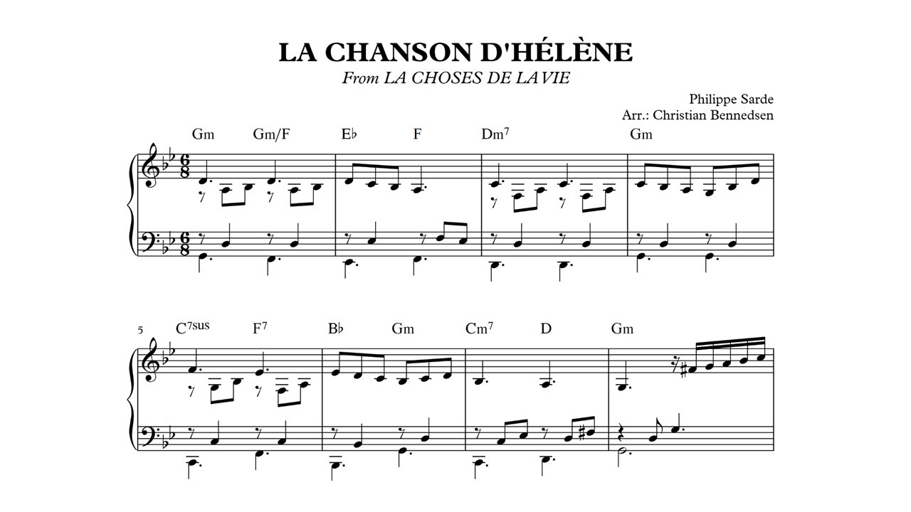 La Chanson d'Helene - Piano - YouTube