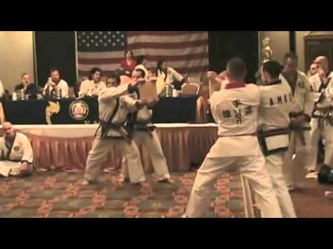 Jump Double Front Double Punch and Split Kick Break - YouTube