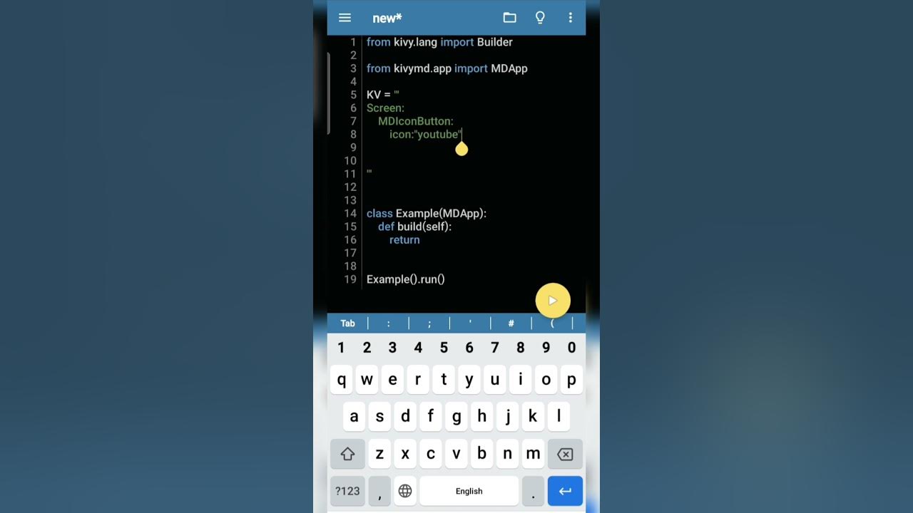 Creating Youtube Facebook And More Icons Button Kivymd Androidcodeforprogress Youtube