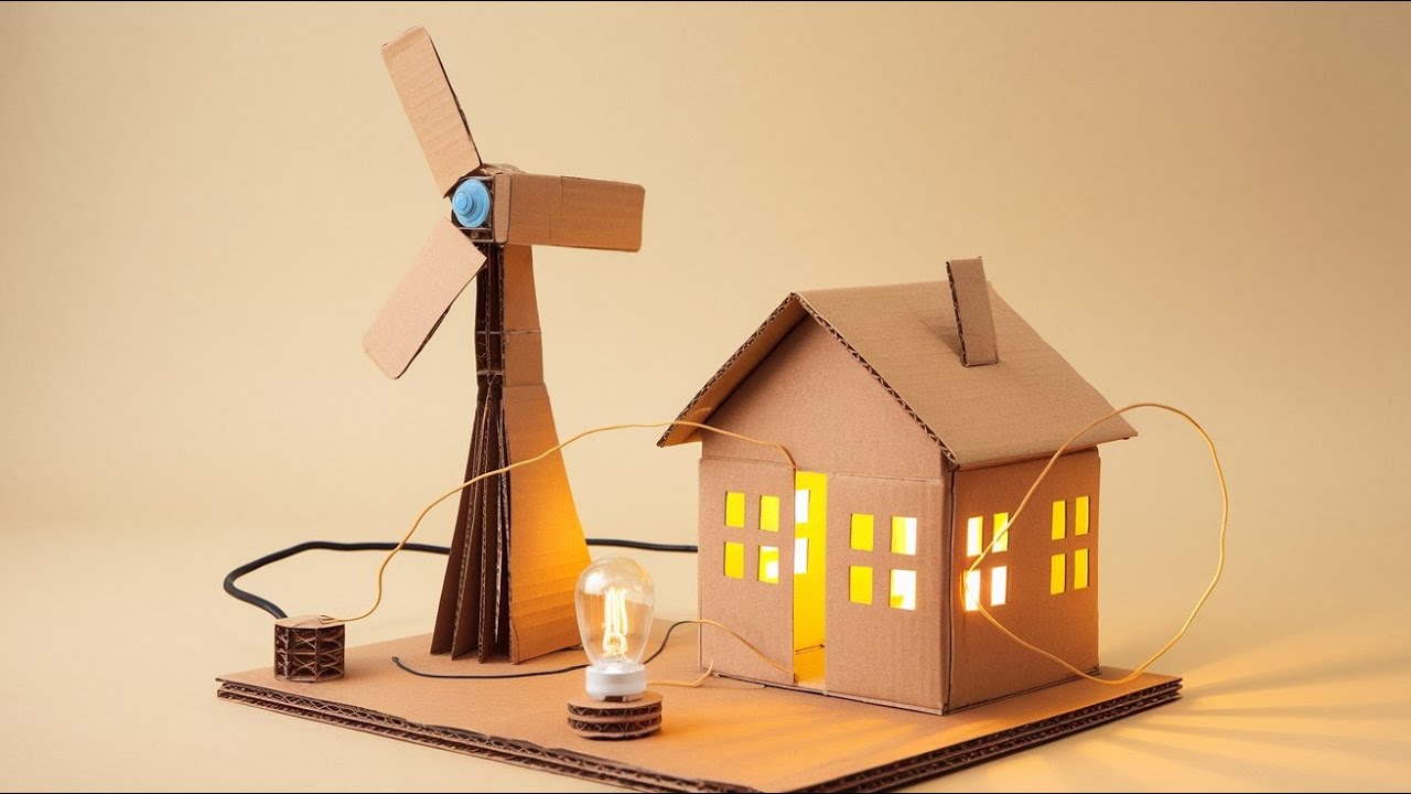 Amazing WIND GENERATOR MODEL made with recyclable materials - YouTube