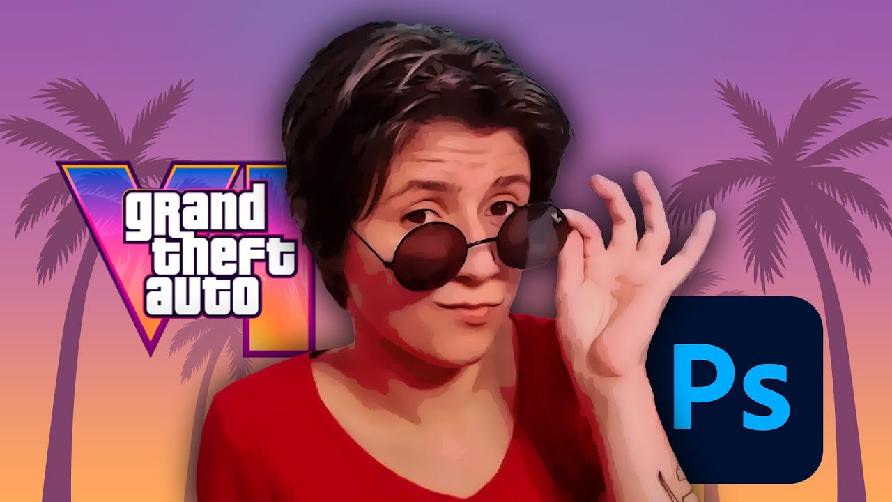 Criando o design do GTA 6 no PHOTOSHOP com a sua PRÓPRIA FOTO - YouTube