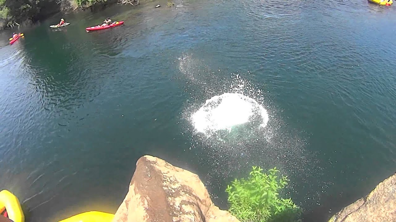 Knights Ferry Rafting Trip Cliff Jumping May 2014 - YouTube