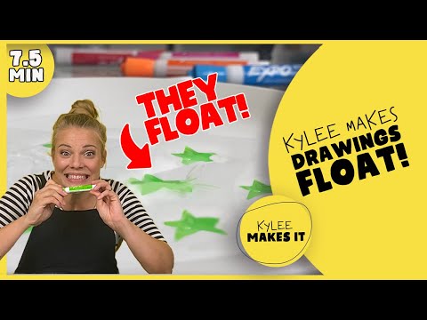 Kylee Makes Drawings FLOAT! | Art for Kids | Dry Erase Marker Floats in Water Magic Trick for Kids