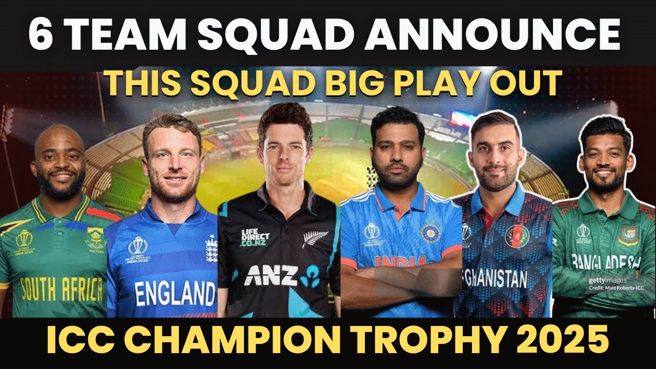 icc champion trophy 2025 | 6 team final squad Pakcric - YouTube