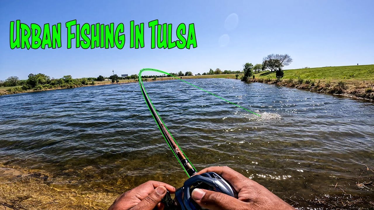 Urban Fishing In Tulsa, Oklahoma (Super WINDY) Trash EVERYWHERE! - YouTube