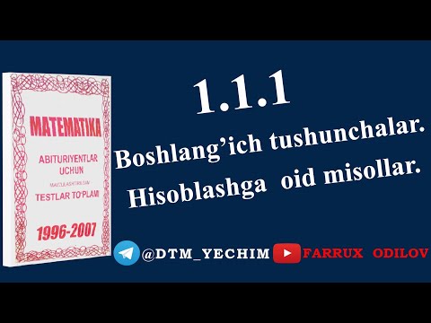 1.1.1 Hisoblashga oid misollar | AXBOROTNOMA 1996-2007 yechimlari