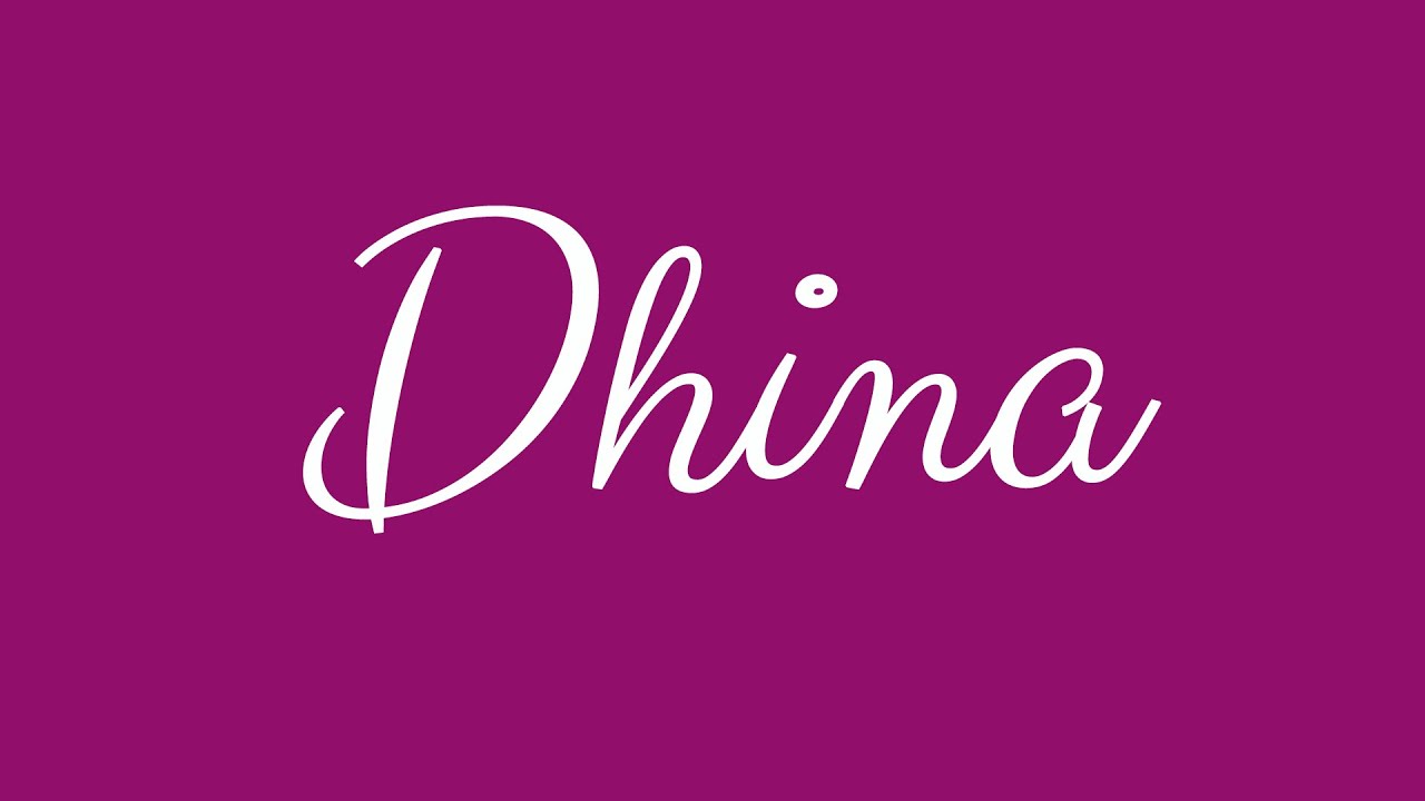 Learn how to Sign the Name Dhina Stylishly in Cursive Writing - YouTube