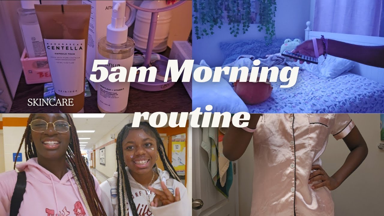 5AM *REALISTIC* MORNING ROUTINE 🪷🎀 high school, school routine - YouTube