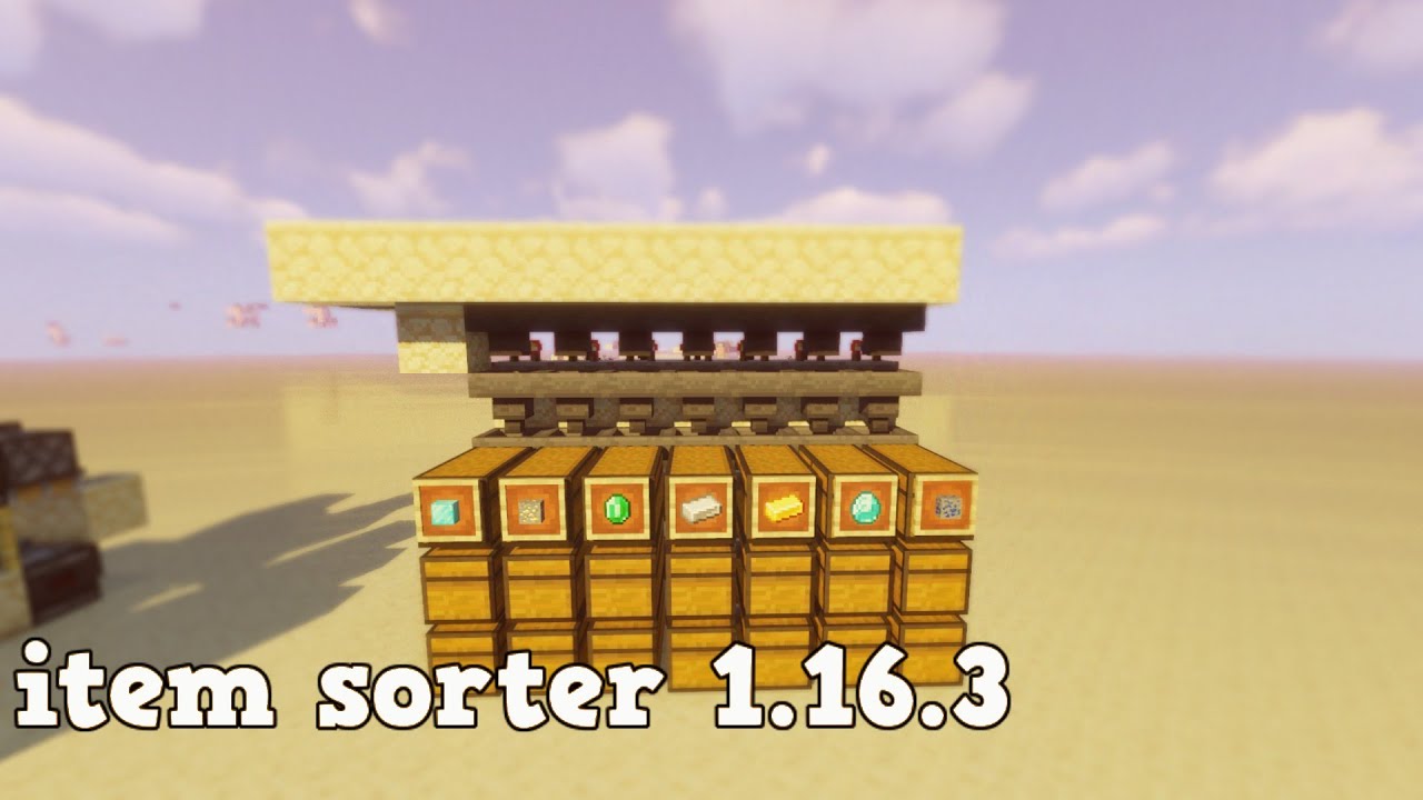 SIMPLE ITEM SORTER TUTORIAL for minecraft 1.16.5 Expandable, Stackable ...