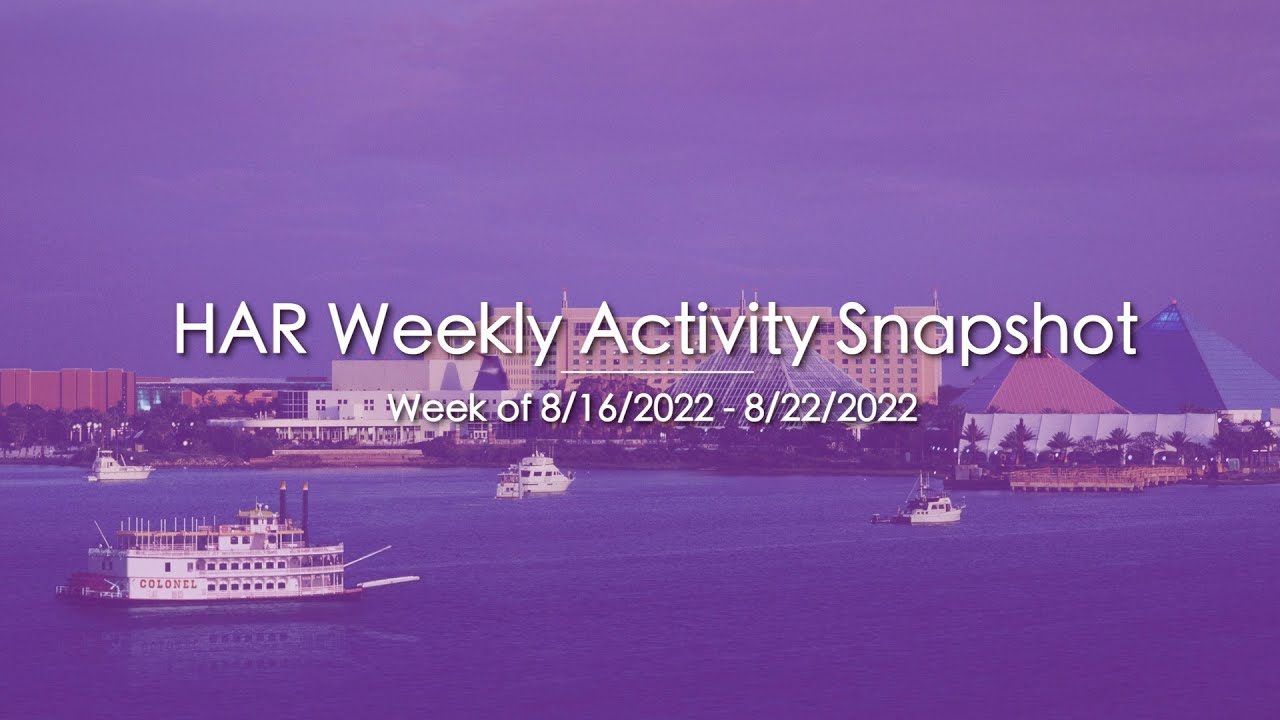 HAR Weekly Activity Snapshot - Week of 8/16/2022 -8/22/2022 - YouTube