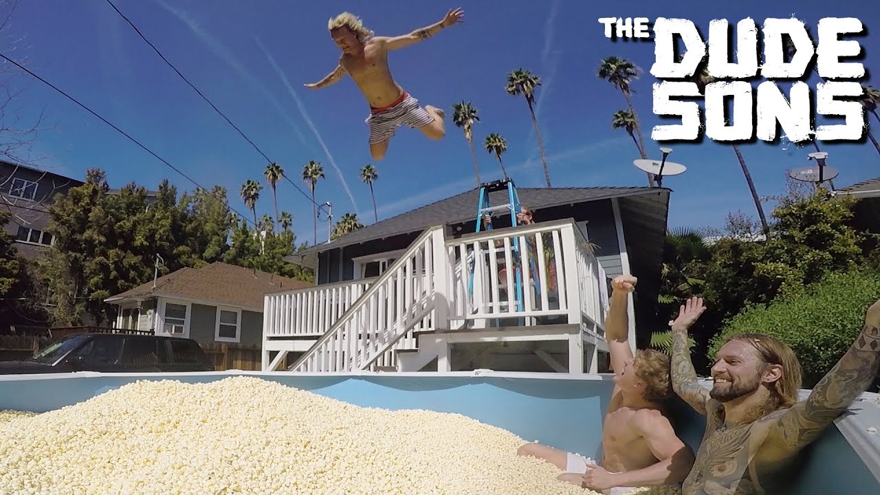 Popcorn Pool Dive Challenge With Logan Paul - The Dudesons - YouTube