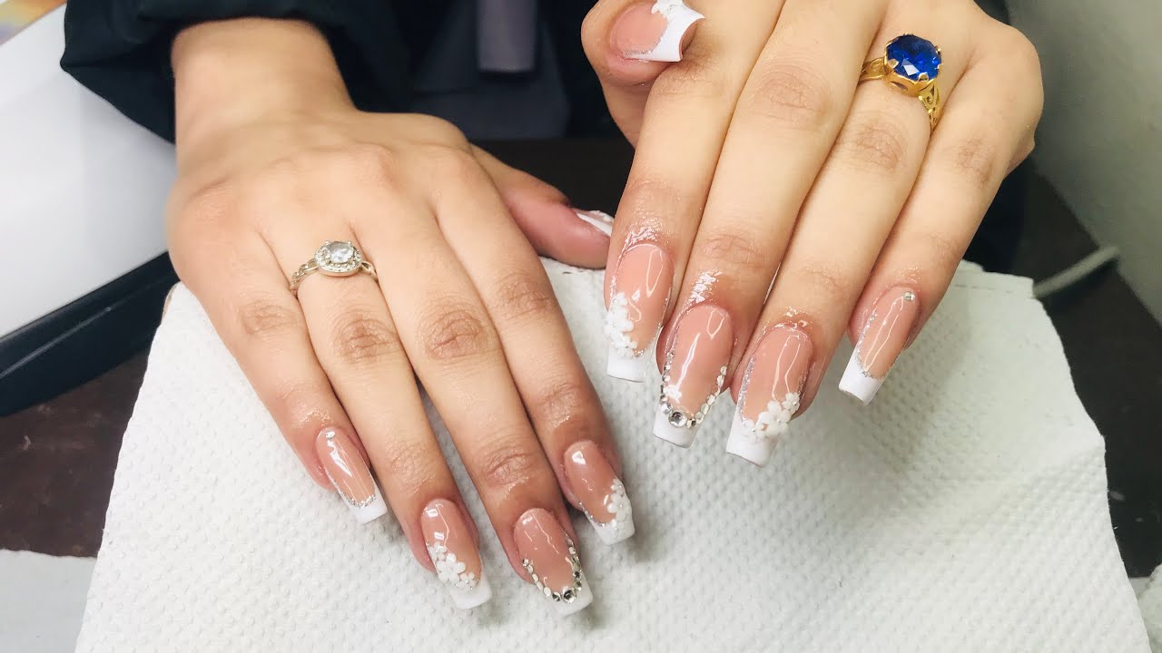 How to apply rhinestone to nails | nail extensions at home | stones ...