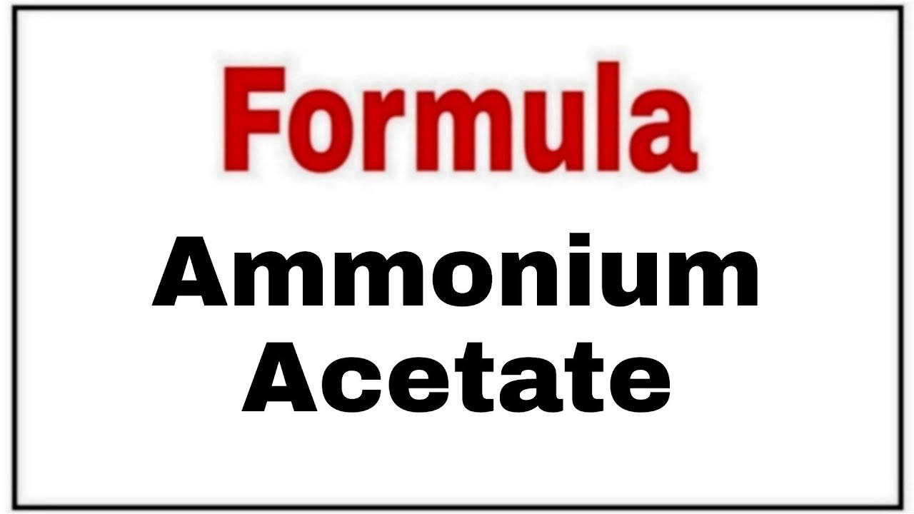 How to write chemical formula Ammonium Acetate|Molecular formula - YouTube