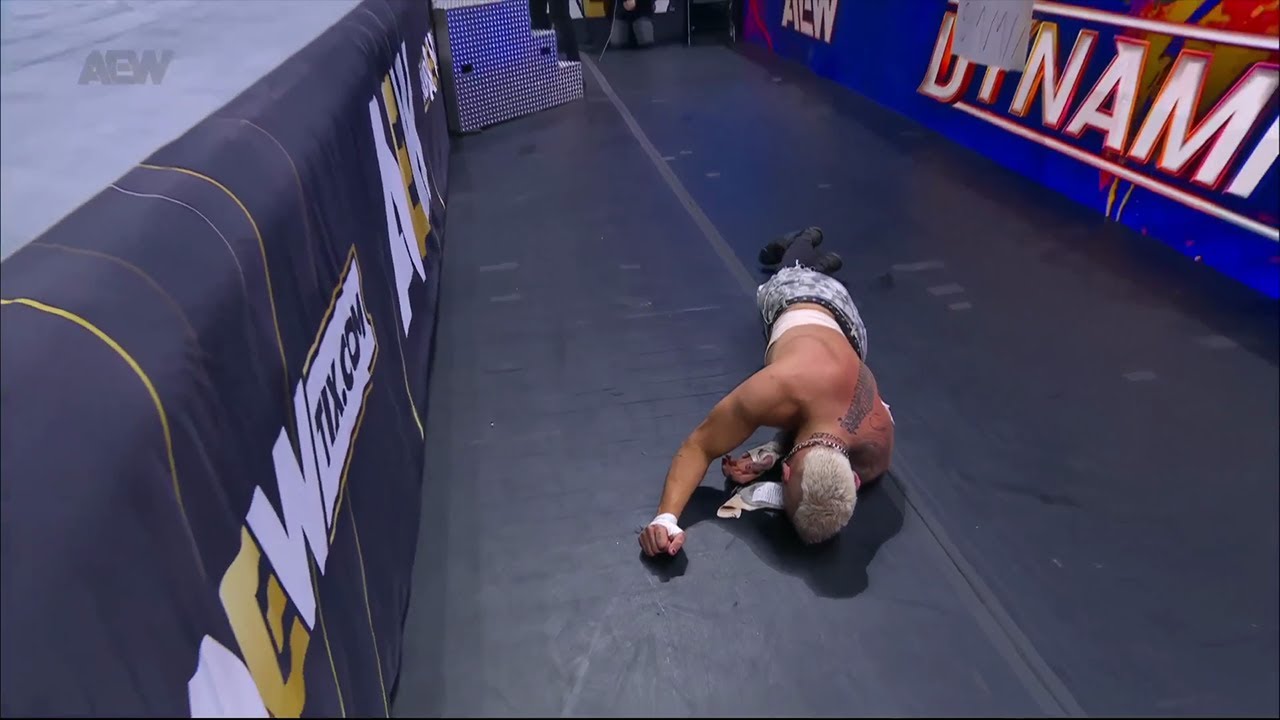 Darby Allin Dives Off the Top Rope & His Back Hits the Ring Apron on ...