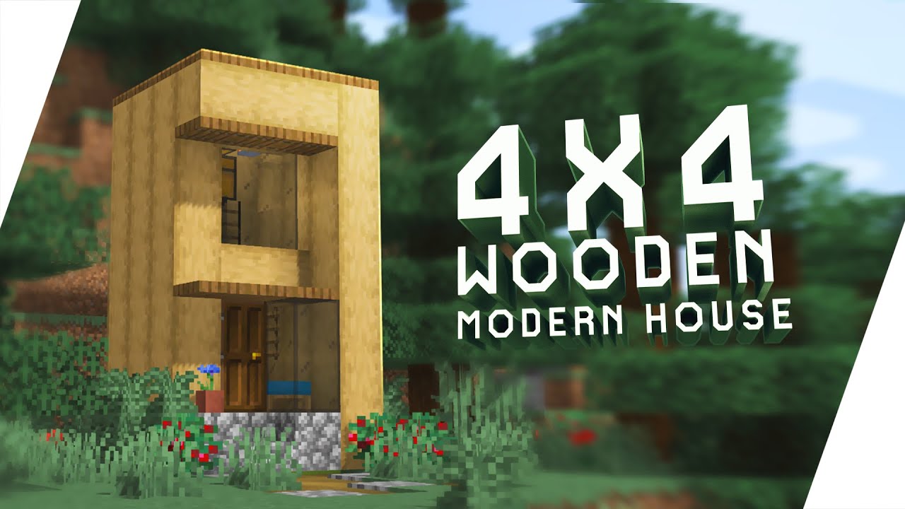 Cara Membuat 4x4 Wooden Modern House - Minecraft Tutorial Indonesia ...