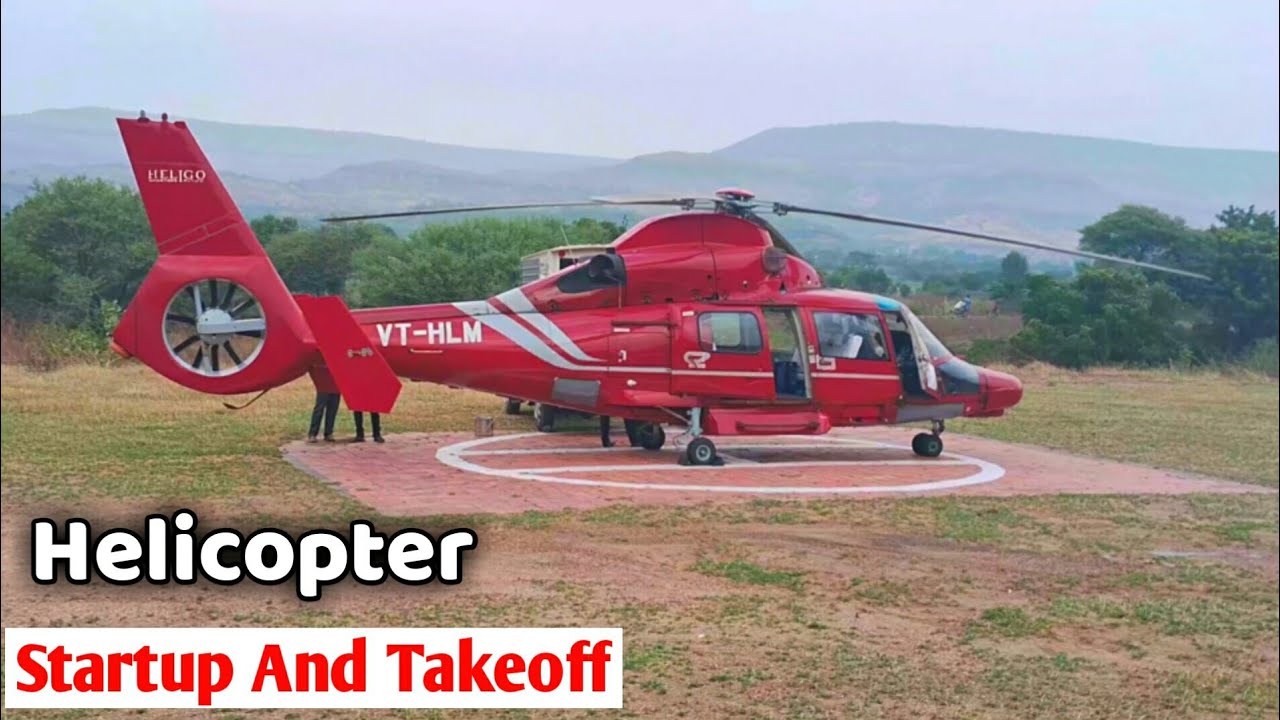 Helicopter Engine Startup and Takeoff - YouTube