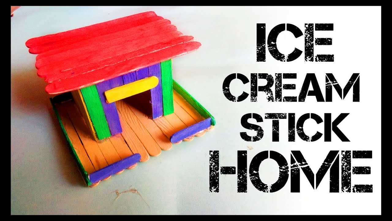 How to make ice cream stick home Diy Popsicle stick craft - YouTube
