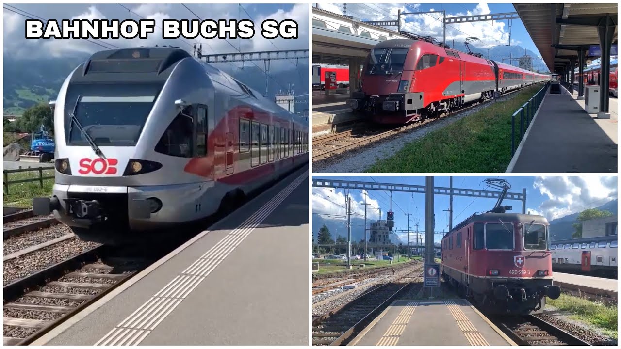 Züge beim Bahnhof Buchs SG | Trains at Buchs SG station (2020) - YouTube