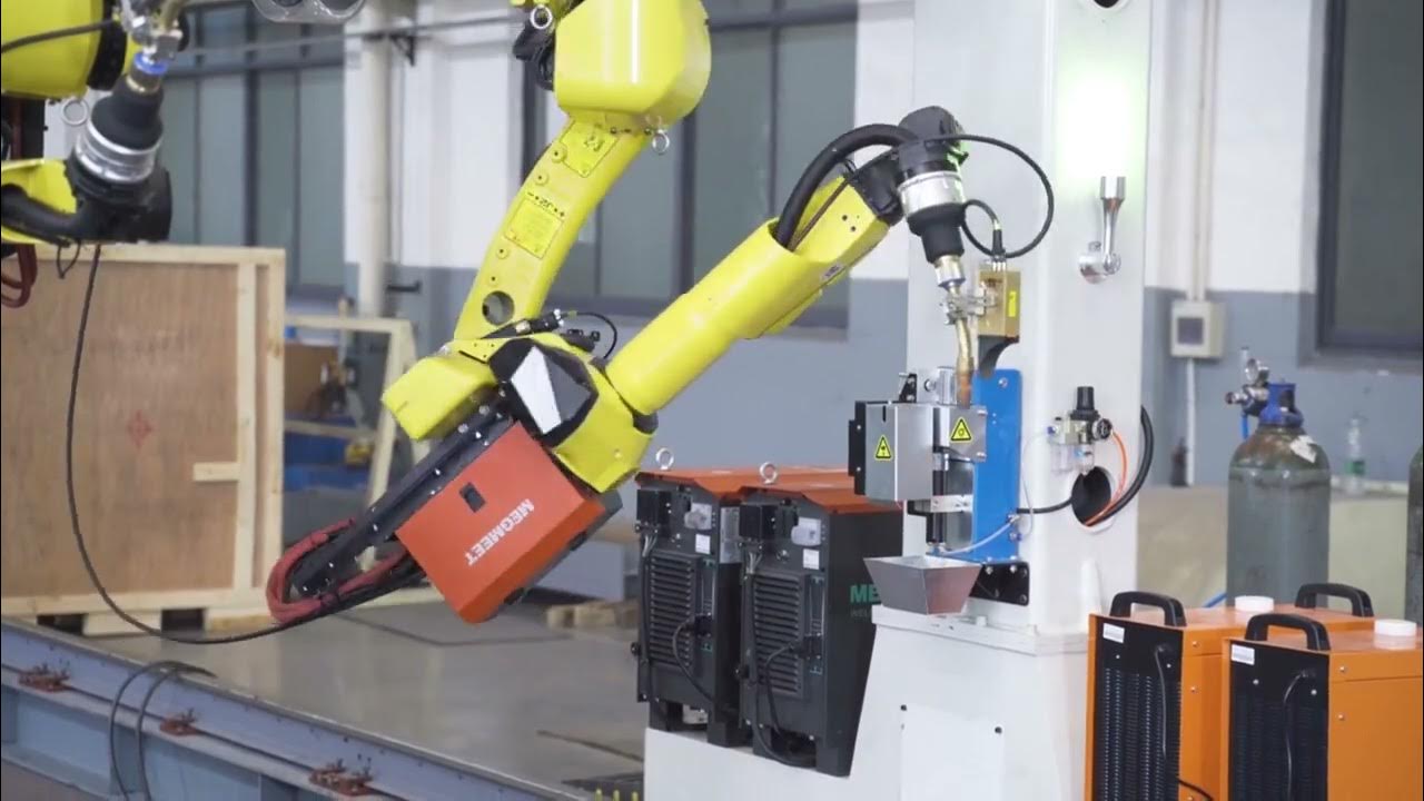 MEGMEET welding machine + FANUC welding robot steel structure welding ...