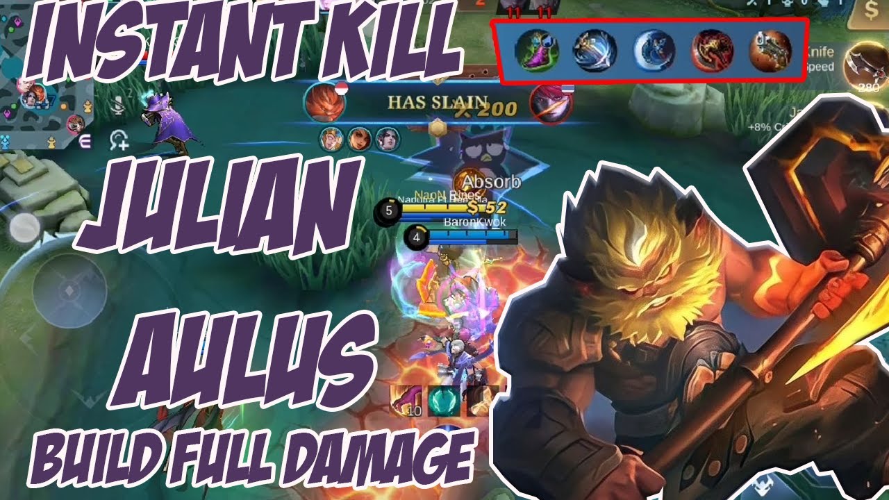 INSTANT KILL Julian Aulus Build Item FULL DAMAGE Mobile Legends | Aulus ...