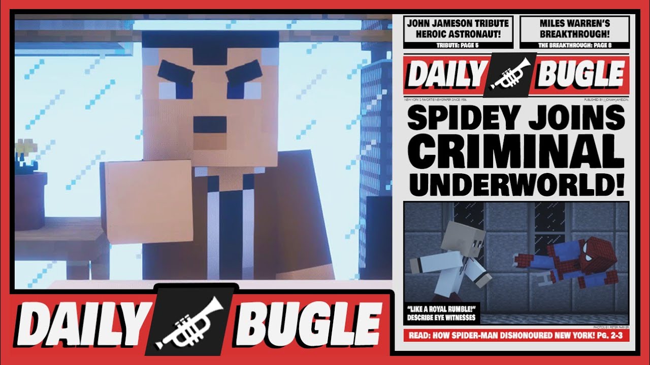 JAMESON CALLS OUT SPIDER-MAN! | Daily Bugle Live | Minecraft Animation ...