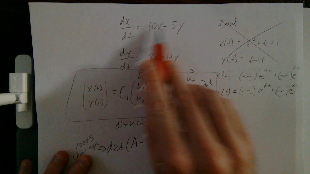 Differential Equations_Solving system of first order DE's_Eigenvalue method_Distinct Real Roots ...