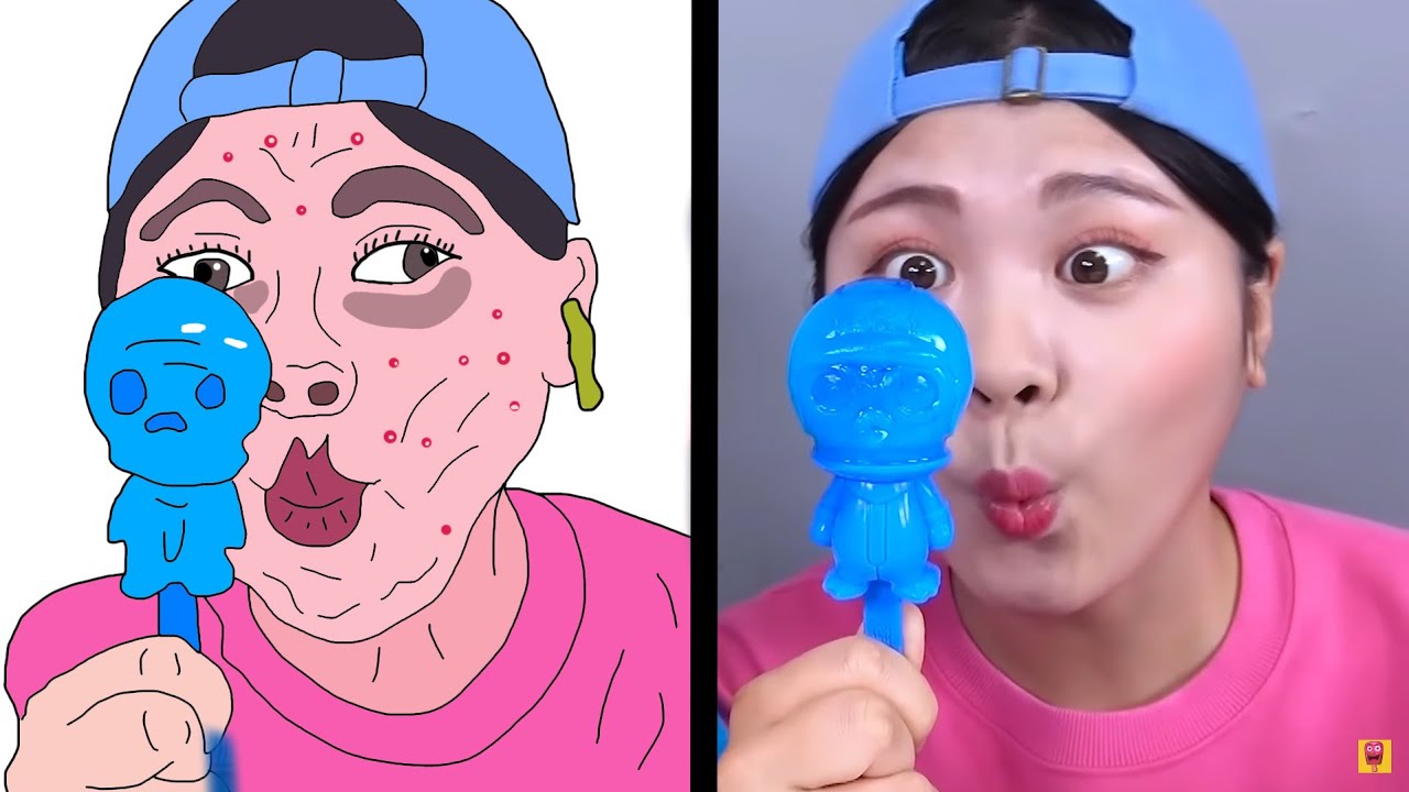 Mukbang Tteokbokki Spicy Noodle DONA - Drawing meme - YouTube