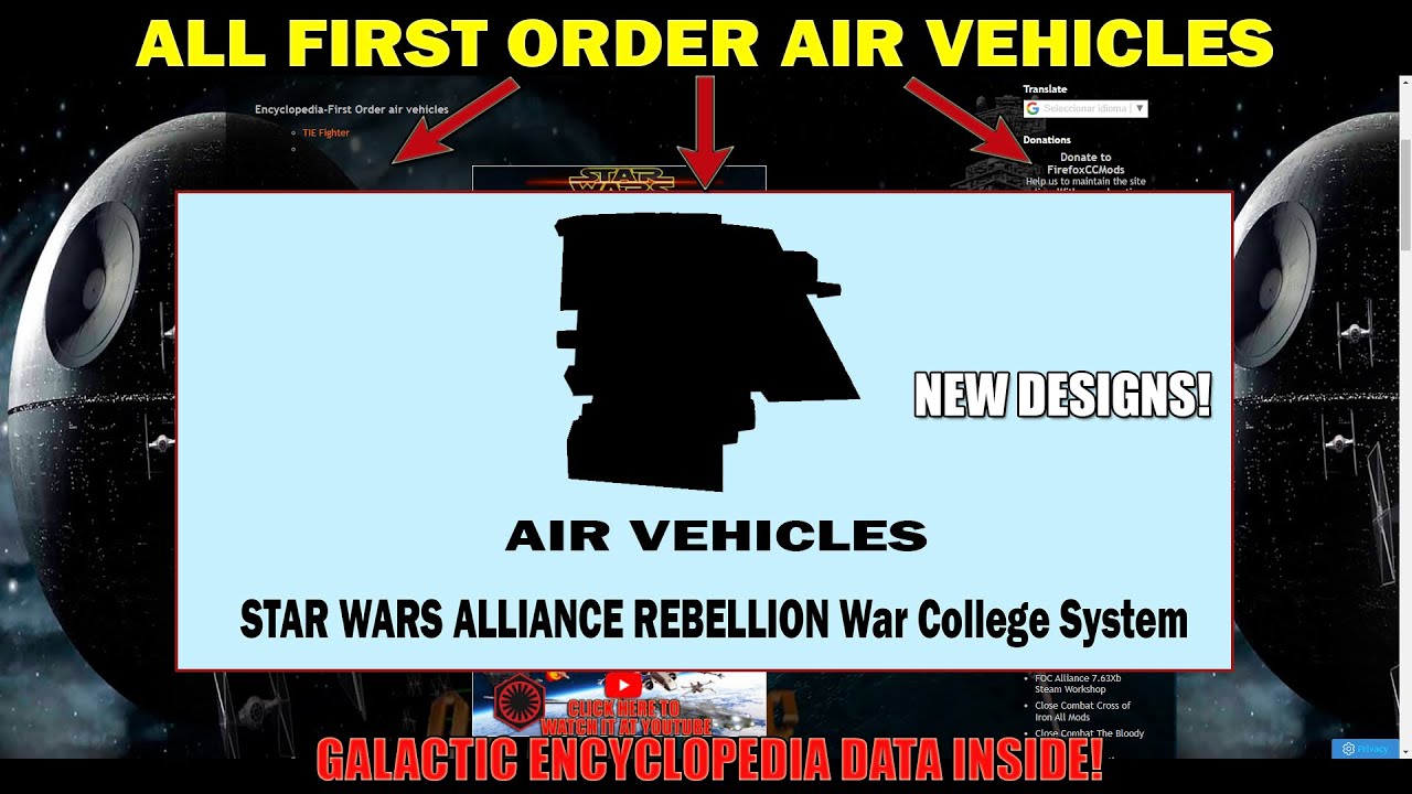 ALL AIR VEHICLES of the First Order - Star Wars - Units Data included ...