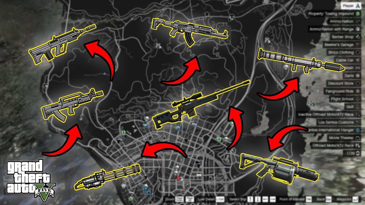 GTA 5 - All Secret And Rare Weapon Locations (Rail Gun, Sniper Rifle ...