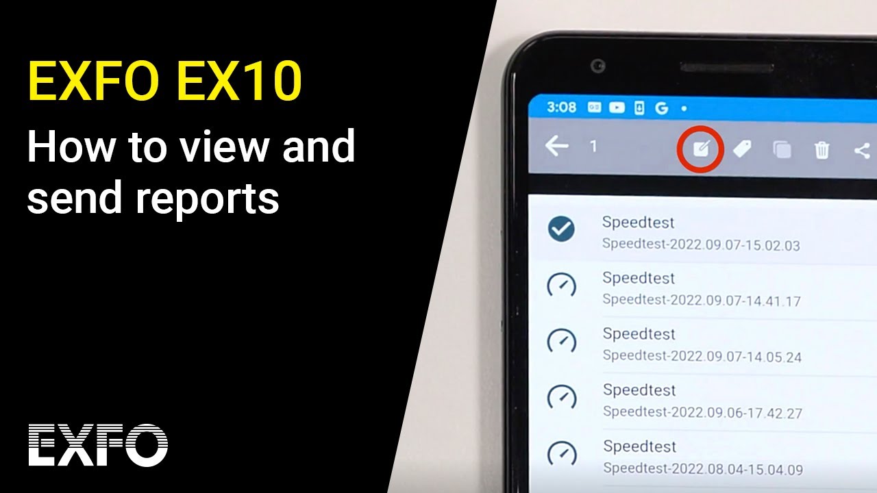 EXFO EX10: How to view and send reports - YouTube