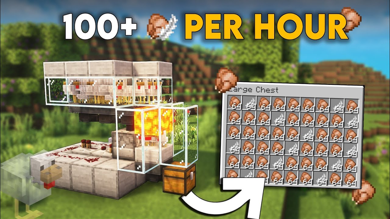 Minecraft Chicken Farm Tutorial 1.21 | Minecraft Food Farm | Chicken ...