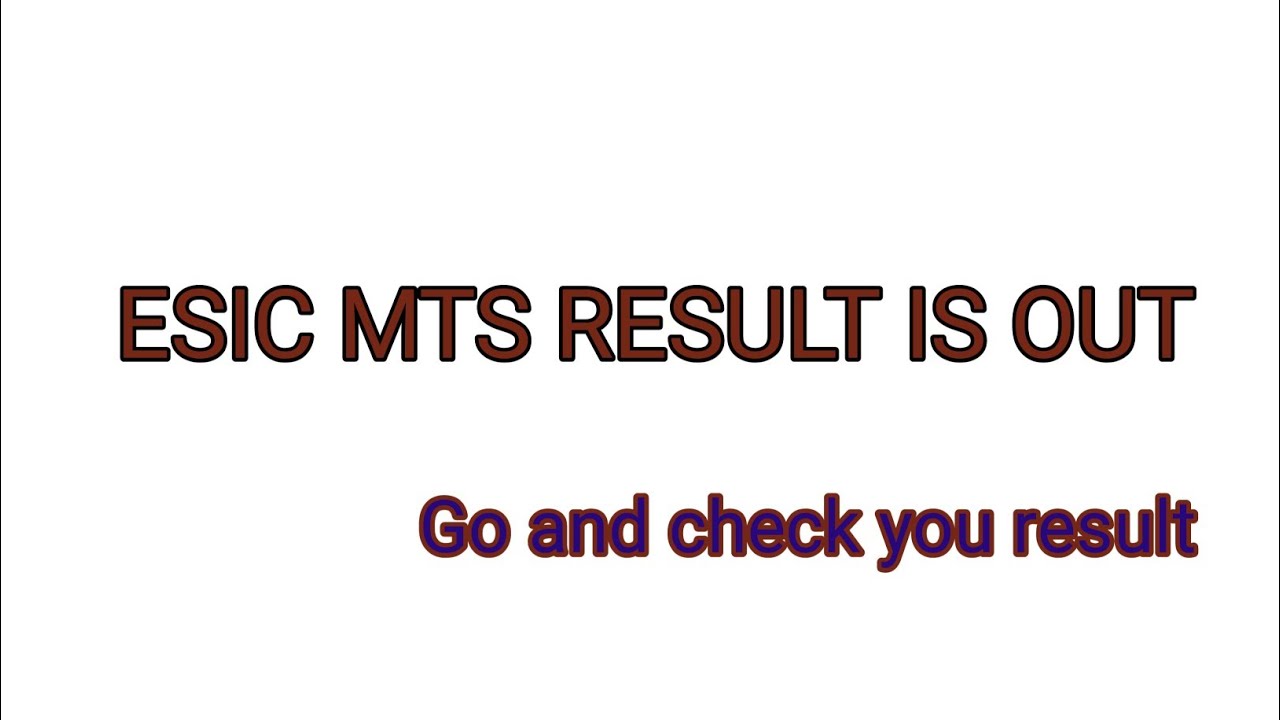 Esic mts 2022 result is out.go check your result😨 - YouTube