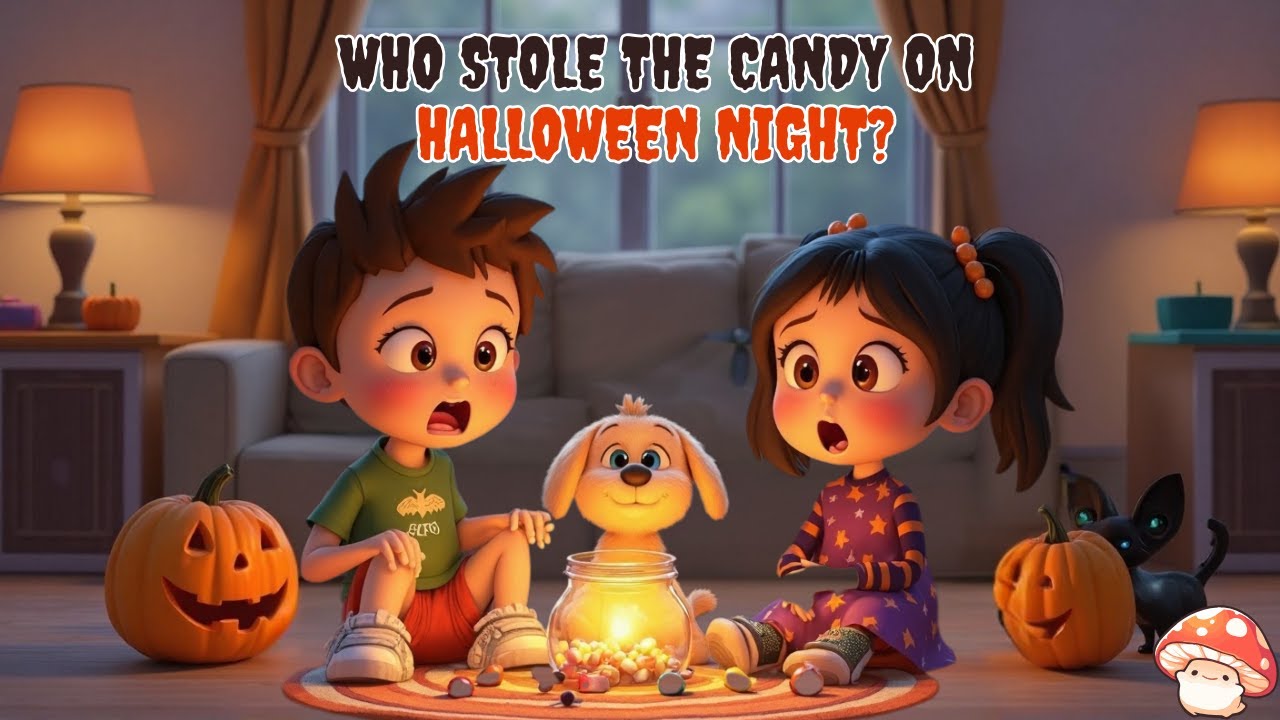 Who Stole the Candy? Funny Halloween Song with Pumpkin, Cat & Dog - YouTube