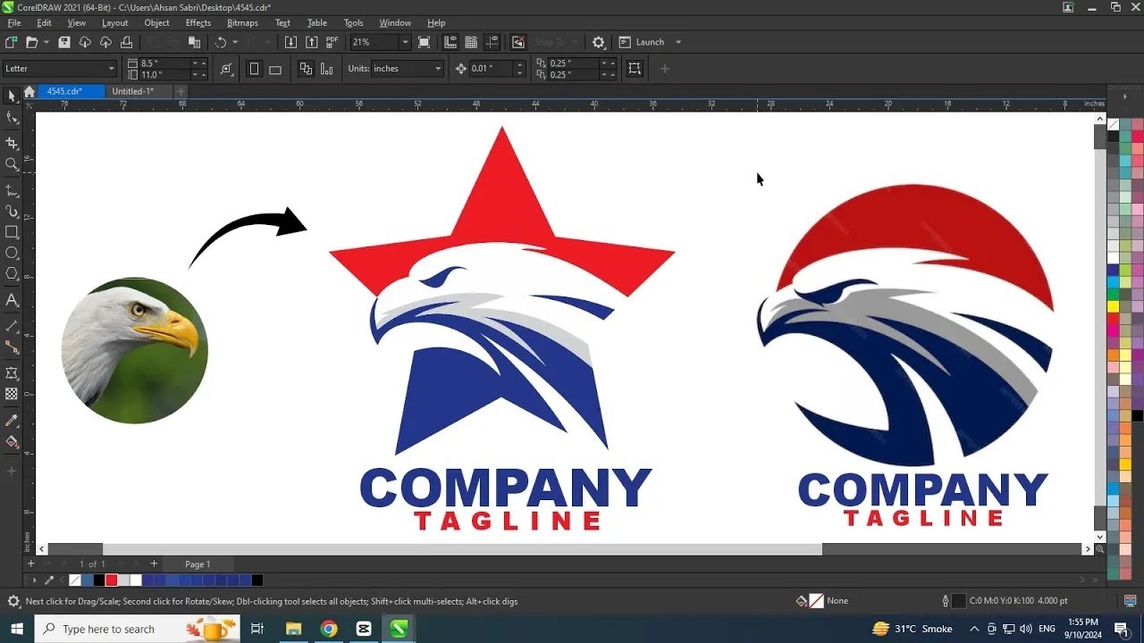 Learn How To Create Most Creative & Unique Eagle Logo Design For ...