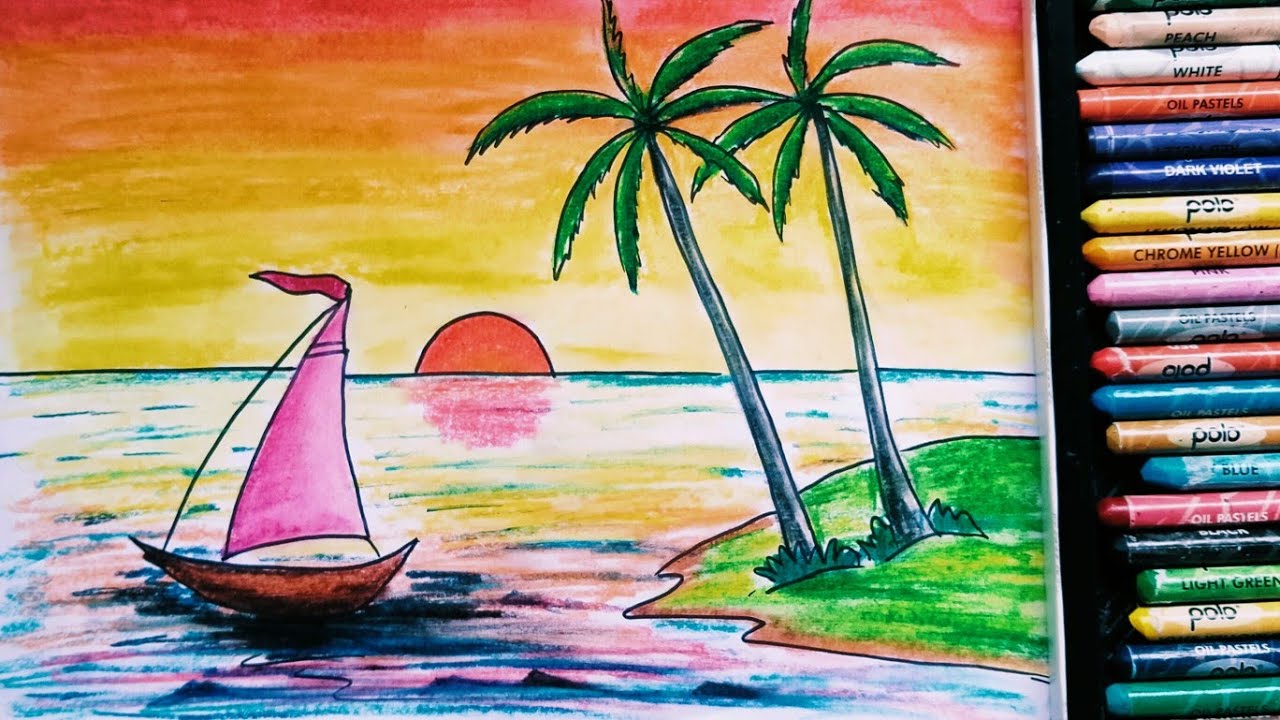 Beautiful scenery drawing step by step😍😍😍/Love in Art/easy scenery ...