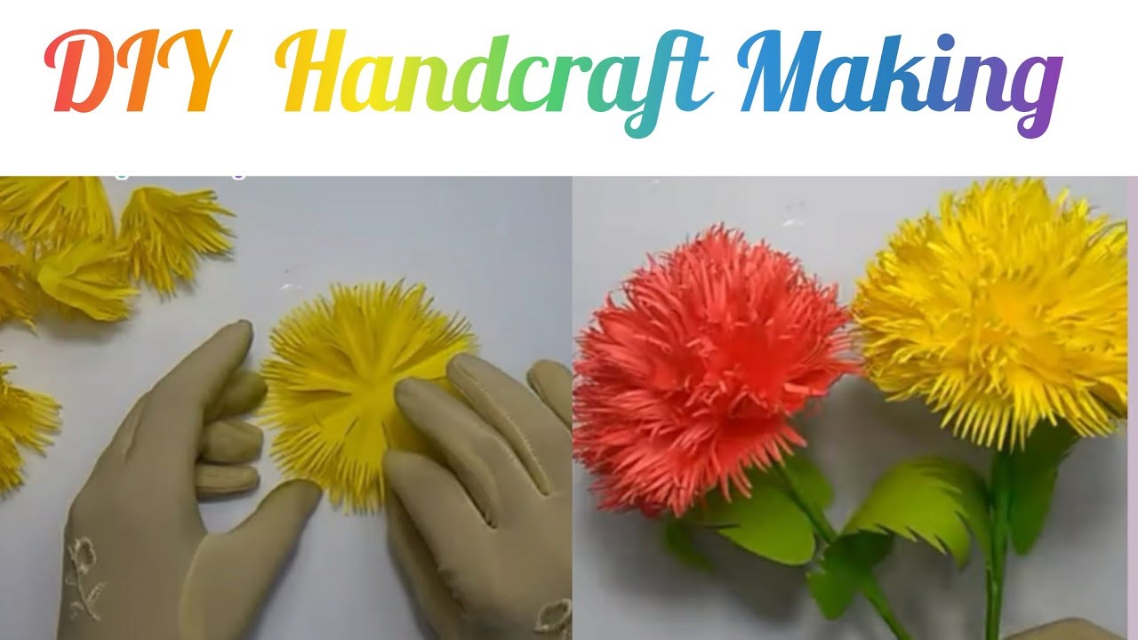 DIY Handcraft Making Beautiful Flowers using collored Paper - YouTube