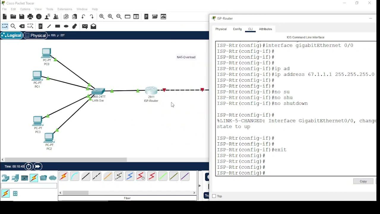 How to configure NAT overload and verify the NAT function on router - YouTube