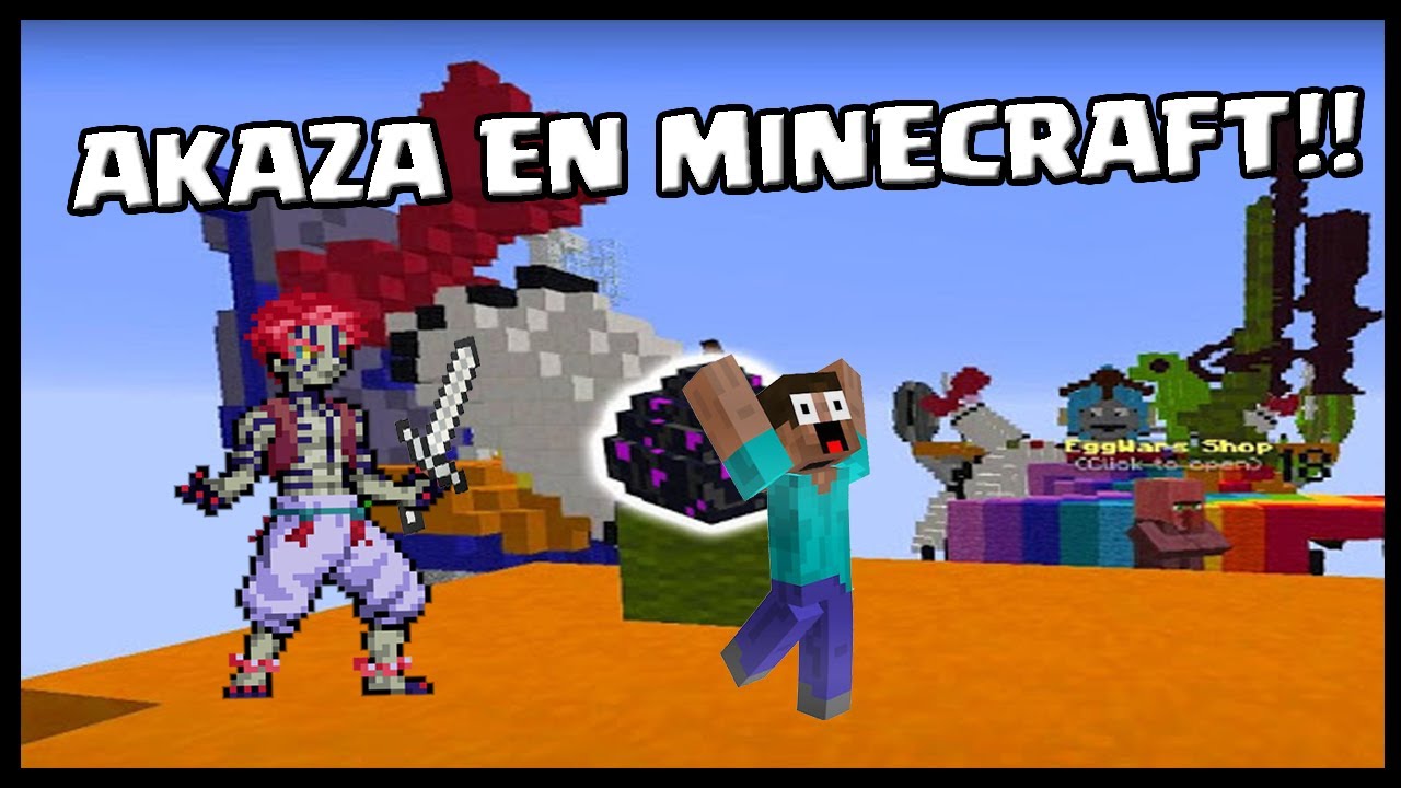 LA SKIN DE AKAZA ME HACE INVENCIBLE EN MINECRAFT "EGGWARS" - YouTube