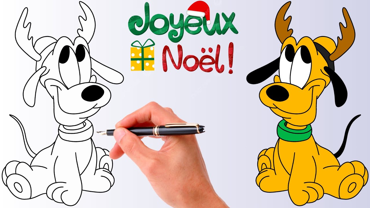 Comment Dessiner PLUTO de Noël | DESSIN DISNEY SUPER FACILE - YouTube