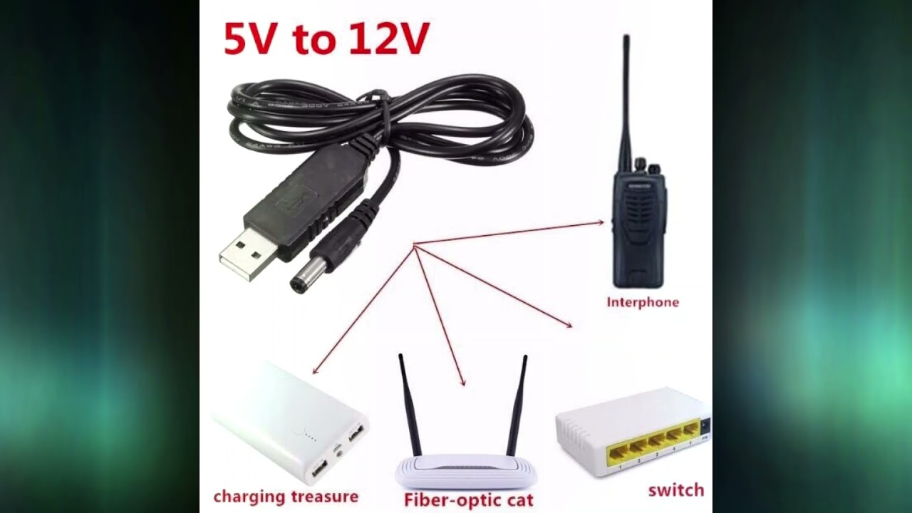 NEW WIFI Router to Powerbank USB Cable Connector DC 5V to 12V USB ...