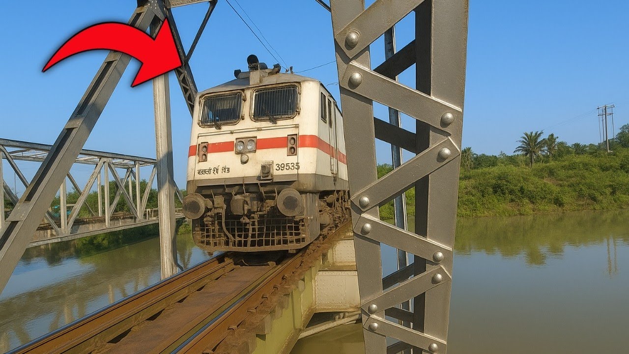 Indian 🇮🇳 Rail bridge Train CROSSING at 110km/h | Indian railways ...