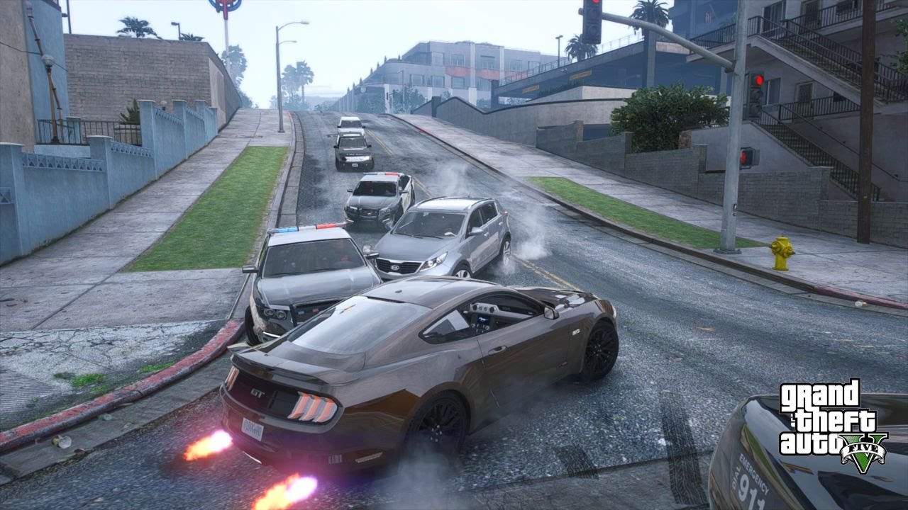GTA5 Police Chase - Ultra PhotoRealistic Grahics Mod 4K Gameplay - YouTube