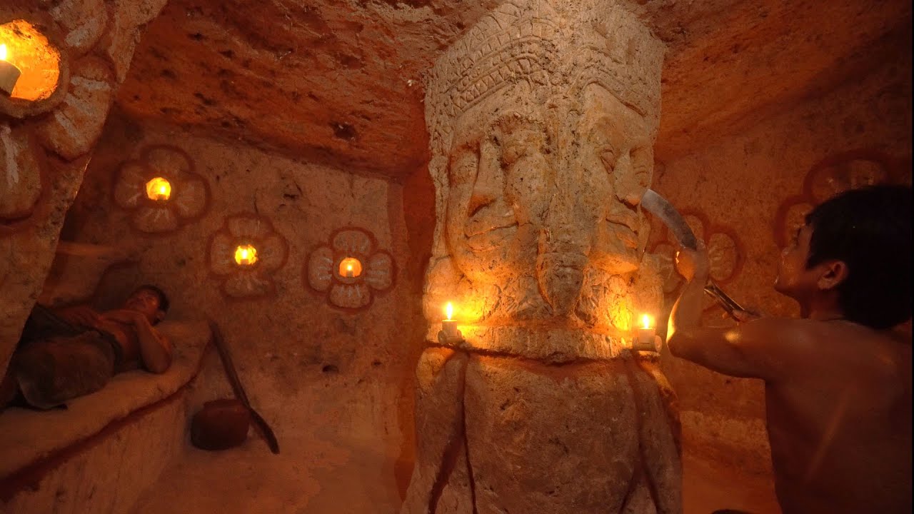 Building The Most Mysterious Underground Temple Tunnel House - YouTube