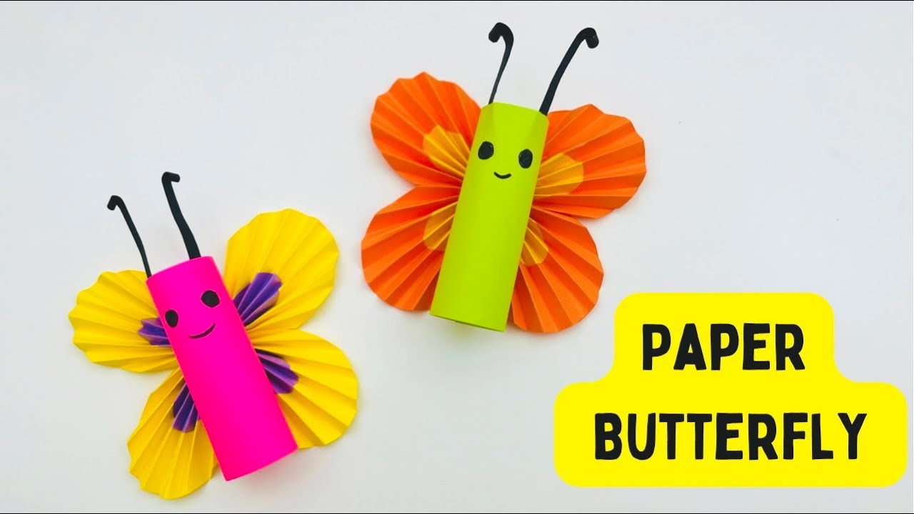 How To Make Easy Paper Butterfly For Kids / Moving Paper Toys / Paper ...