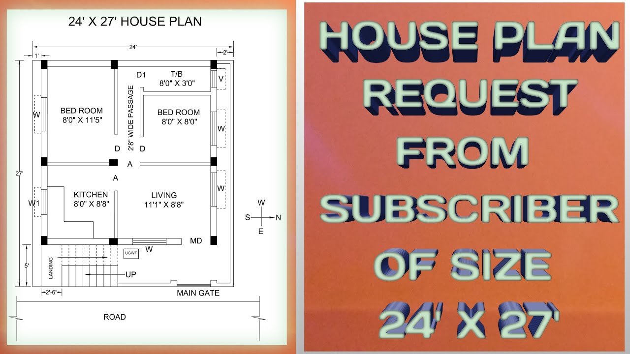 HOUSE PLAN REQUEST OF SIZE 24' X 27' - YouTube