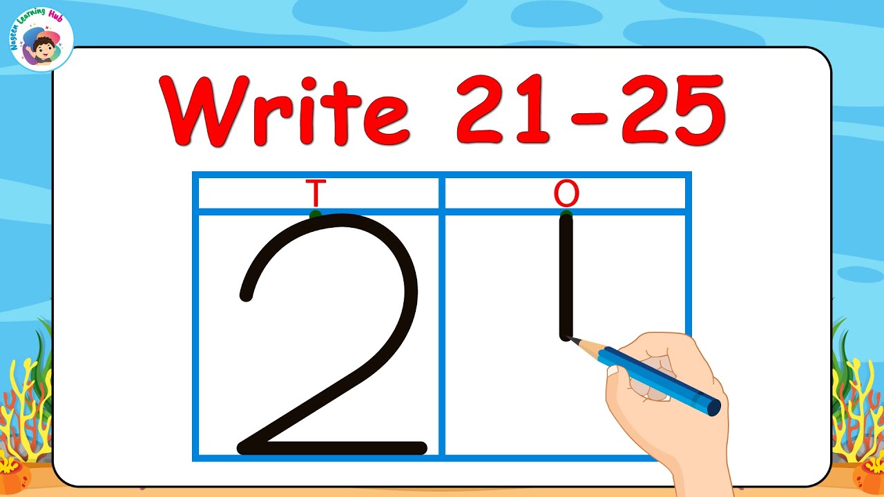 Number Writing 1 to 25 | Write 1 To 25 | Number Writing | Counting ...