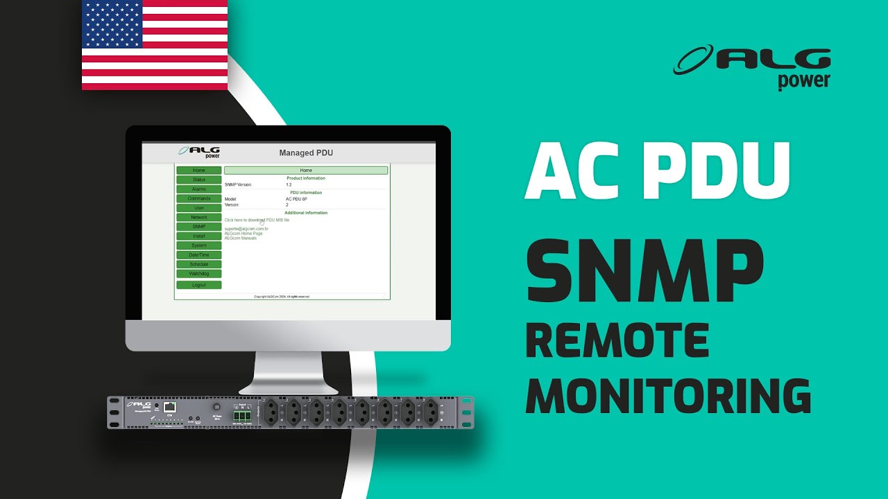 Managed AC PDU: Remote monitoring by SNMP Protocol - YouTube