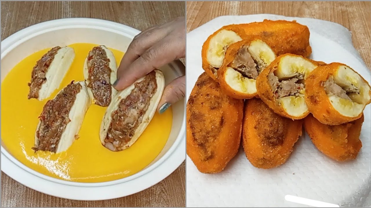 Rellenong saging/crispy maruya ground pork recipe/banana meat recipe ...