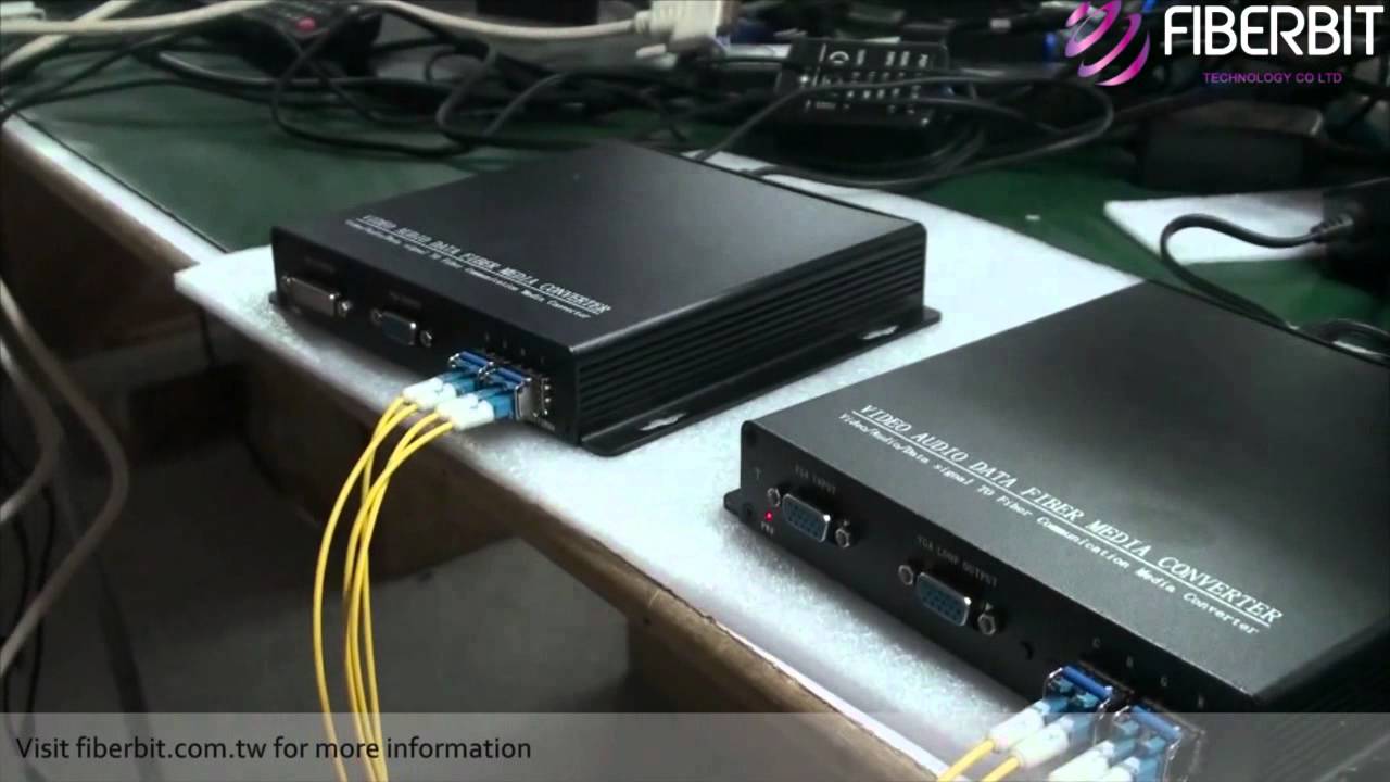 VGA over fiber extender & converter - plug and play installation - YouTube