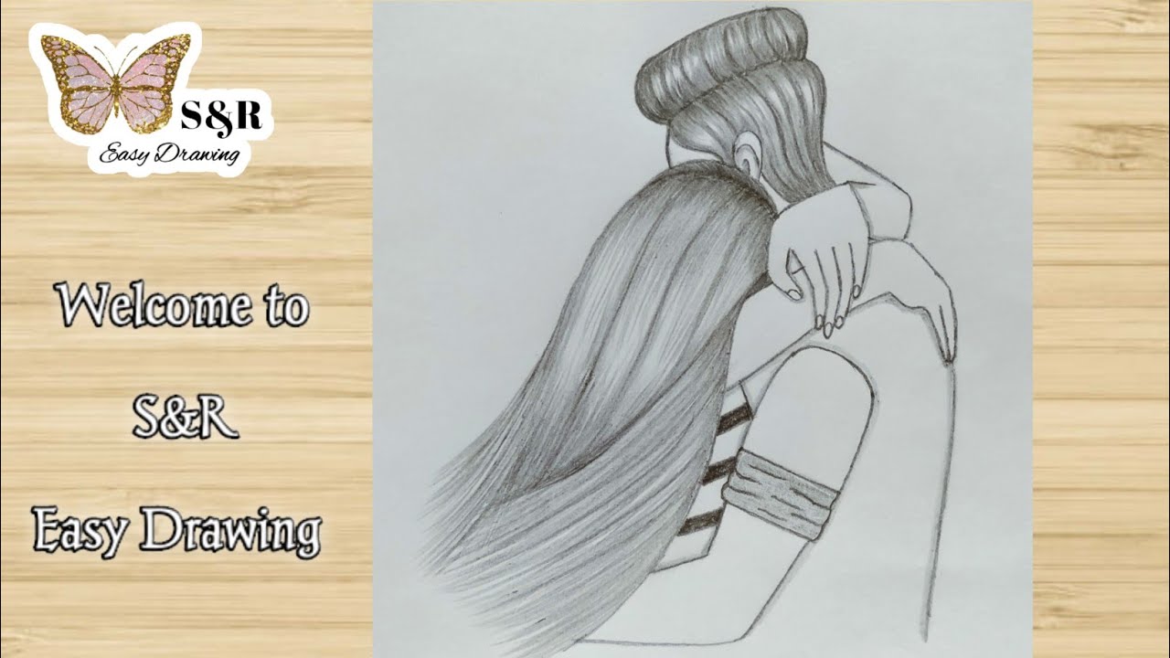 How to draw a romantic couple in love ️||easy couple drawing||drawing ...